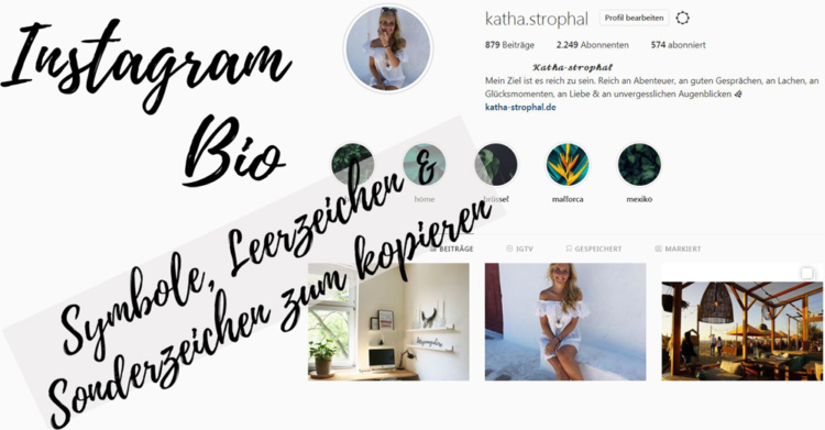 Symbole, Leerzeichen & Sonderzeichen zum Kopieren - Instagram Tipps ...